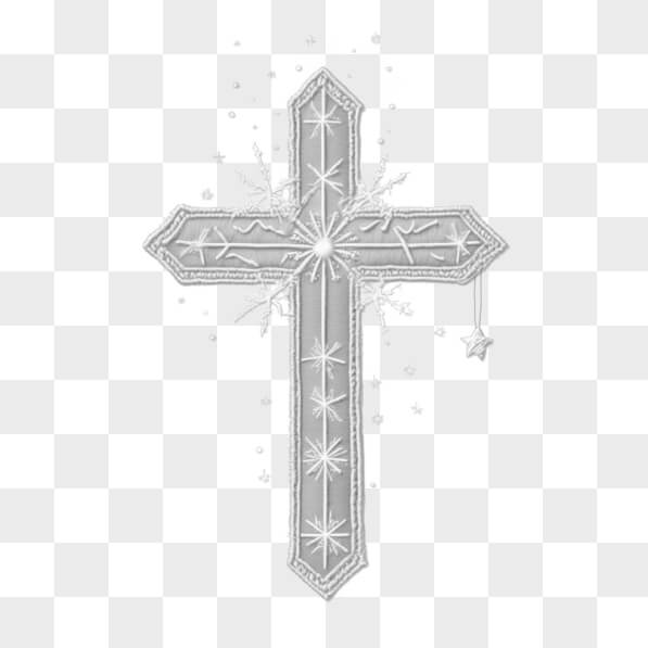 Download Intricate Cross Design with Snowflakes Sketches Online ...