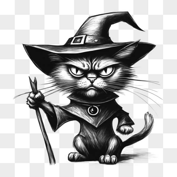 Download Angry Witch Cat Illustration Sketches Online - Creative Fabrica