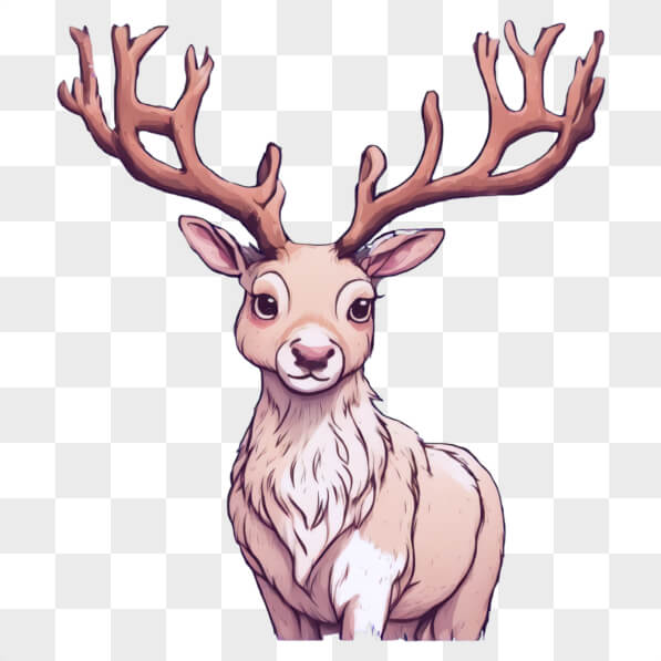 Download Cartoon Deer with Antlers Cartoons Online - Creative Fabrica