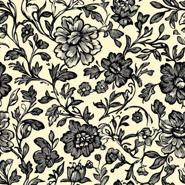 Download Intricate Floral Pattern in Black and Cream Patterns Online ...