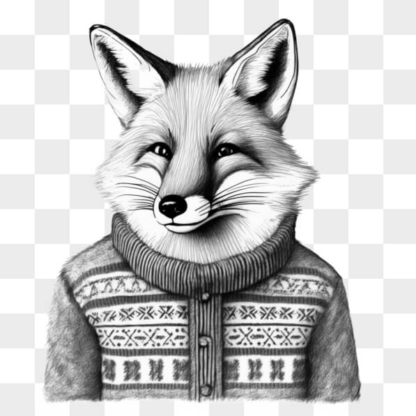 Download Stylized Fox Character in Sweater Sketches Online - Creative ...