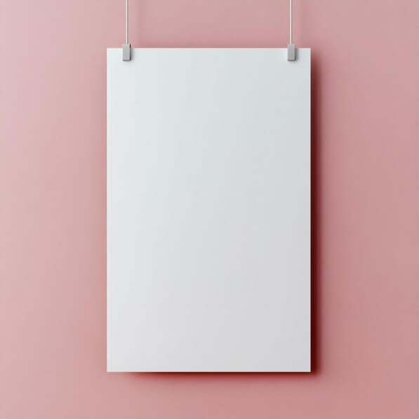 Descarga Póster en blanco en pared rosa Mockups En Línea - Creative Fabrica
