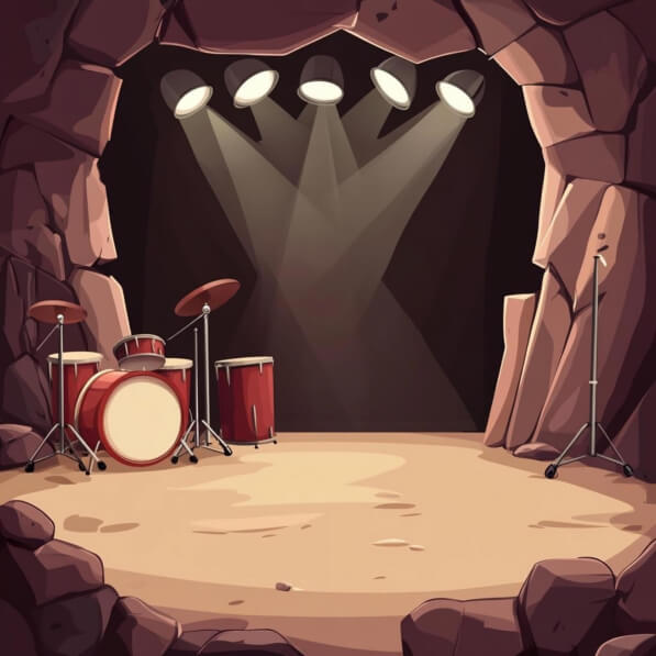 Download Musical Stage in a Rock Cave Backgrounds Online - Creative Fabrica