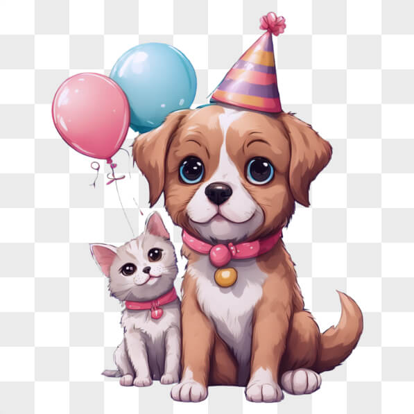 Descarga Celebración de Cumpleaños con Perro y Gato Lindos Cartoons En ...