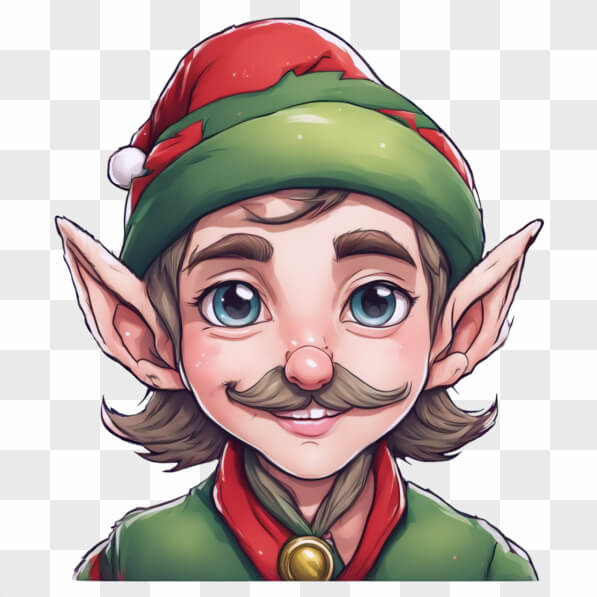 Download Cheerful Elf in Holiday Attire Cartoons Online - Creative Fabrica