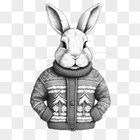 Download Anthropomorphic Rabbit in Sweater Sketches Online - Creative ...
