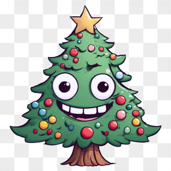 Download Cheerful Animated Christmas Tree with Ornaments Cartoons ...