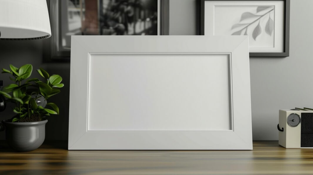 Baixe Moldura de Foto em Branco sobre Mesa de Madeira Mockups ...