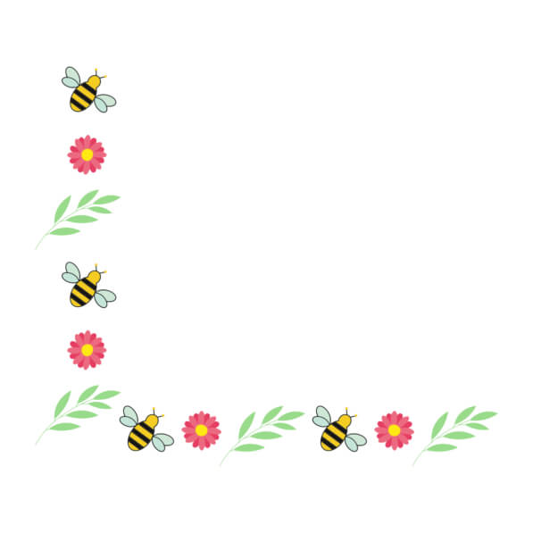 Download Cheerful Spring Border with Bees and Flowers Borders & Corners ...