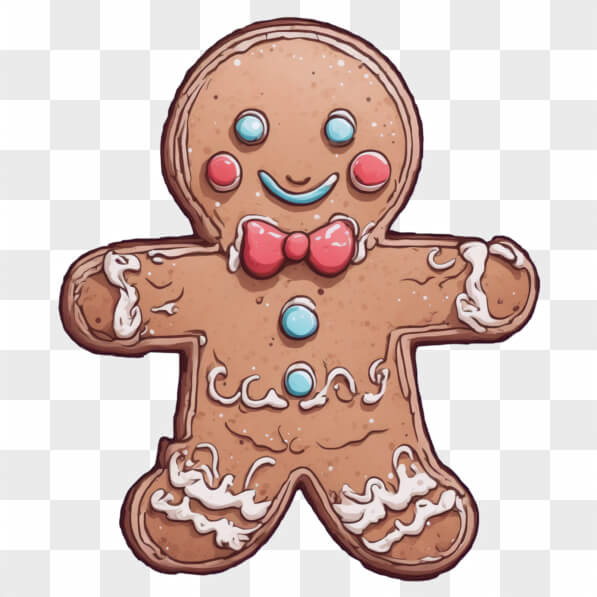 Download Cheerful Gingerbread Man Cookie with Icing Cartoons Online ...
