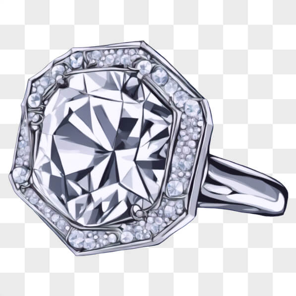 Download Octagonal Diamond Engagement Ring Cartoons Online - Creative ...