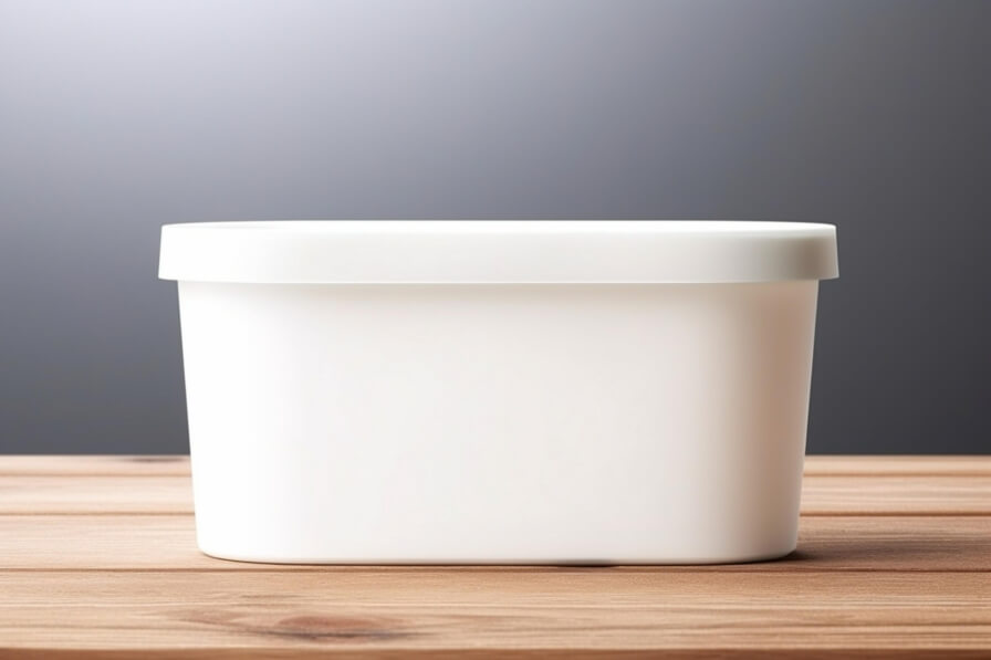 Download Minimalistic White Plastic Container on Wooden Surface Mockups ...