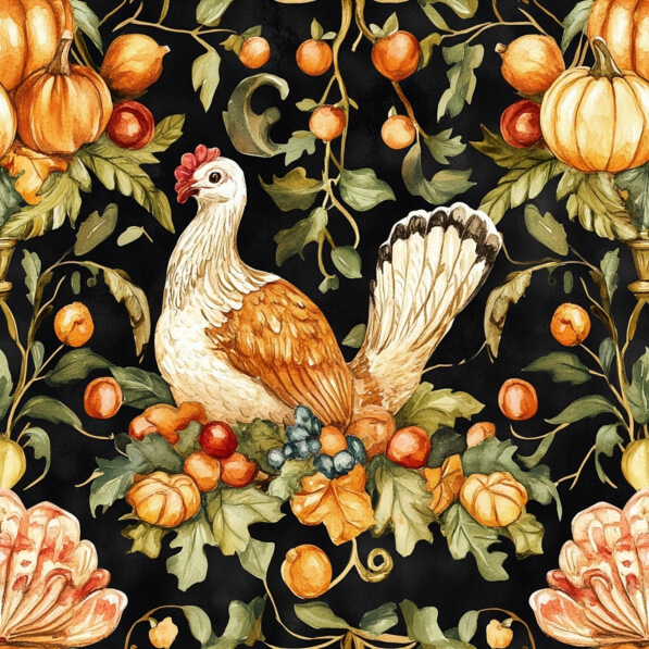 Download Autumn Chicken Illustration Patterns Online - Creative Fabrica