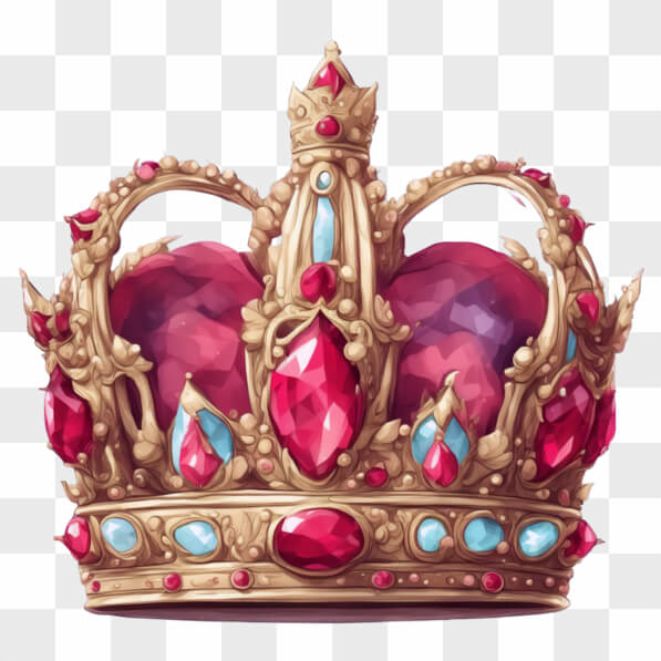 Download Ornate Royal Crown with Rubies and Turquoise Cartoons Online ...