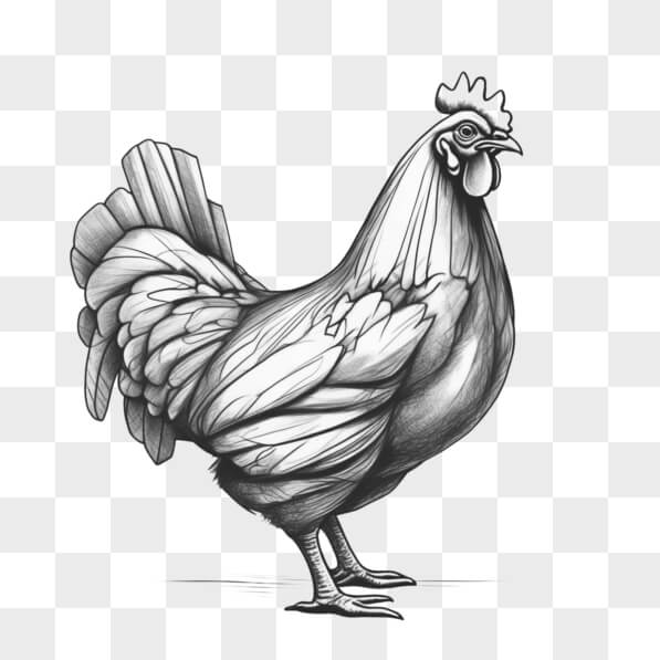 Download Stylized Illustration of a Chicken Sketches Online - Creative ...