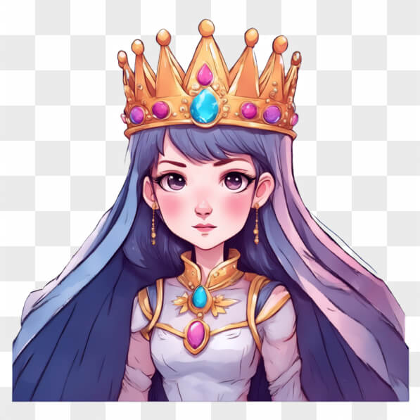Download Young Queen with Crown and Jewels Cartoons Online - Creative ...