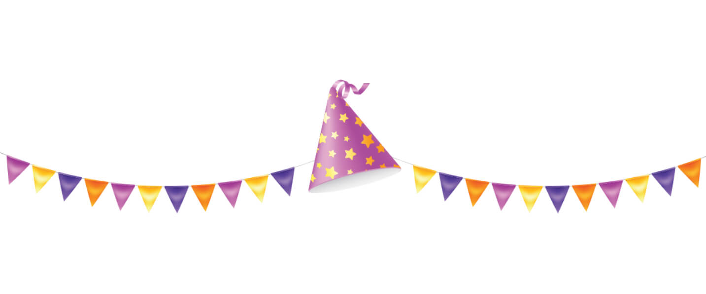 Descarga Decoraciones de fiesta coloridas con banderines y gorro de ...