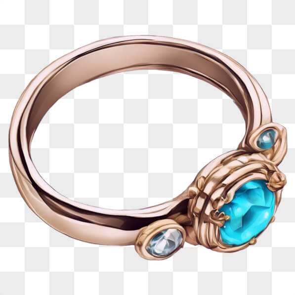 Download Elegant Rose Gold Turquoise Ring Cartoons Online - Creative ...