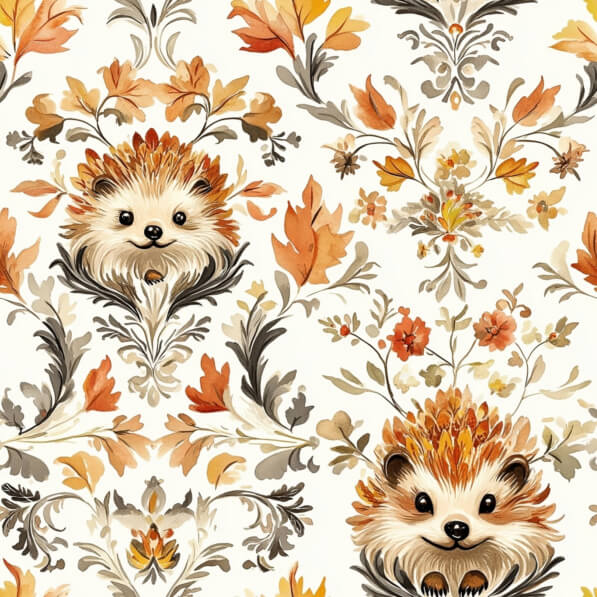 Download Whimsical Autumn Hedgehogs Pattern Patterns Online - Creative ...