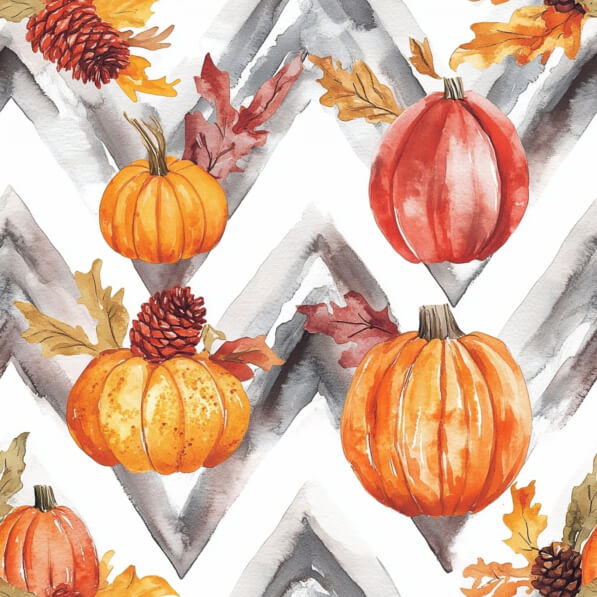 Download Watercolor Autumn Pumpkins and Leaves Pattern Patterns Online ...