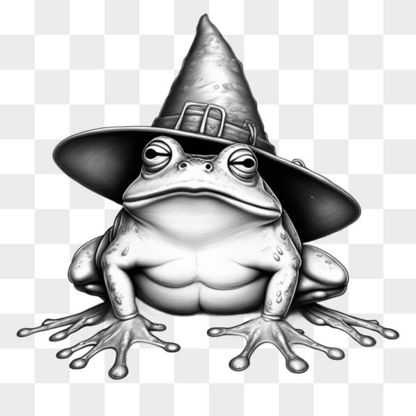 Download Whimsical Frog in Wizard Hat Sketches Online - Creative Fabrica