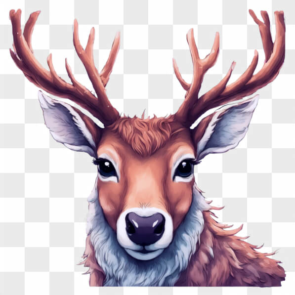 Download Illustrated Deer Portrait Cartoons Online - Creative Fabrica
