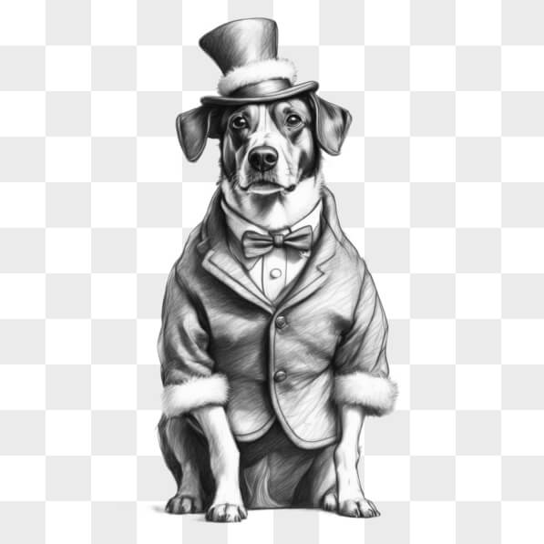 Download Dapper Dog in Formal Attire Sketches Online - Creative Fabrica