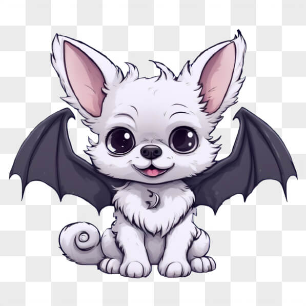 Download Cute Cartoon Dog with Bat Wings Cartoons Online - Creative Fabrica
