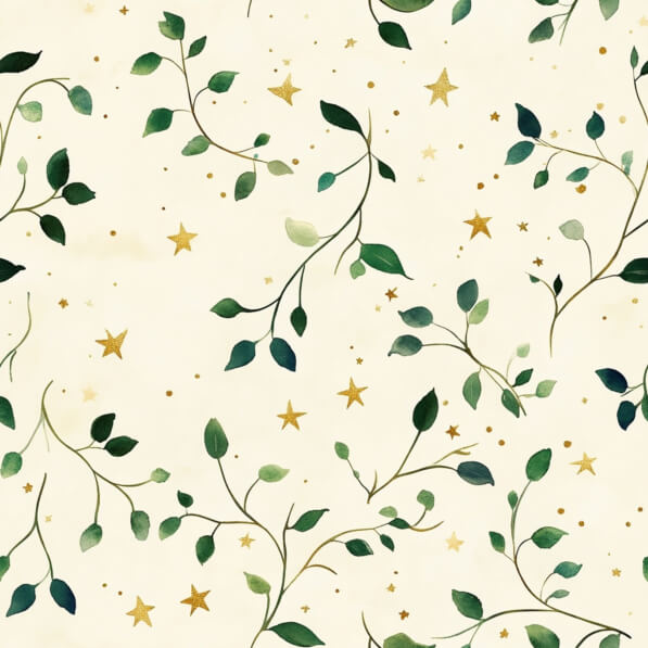 Download Whimsical Leaf and Star Pattern Patterns Online - Creative Fabrica