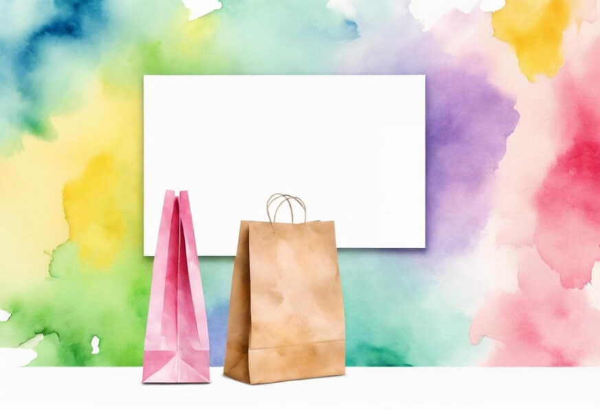 Download Colorful Watercolor Background with Shopping Bags Backgrounds ...