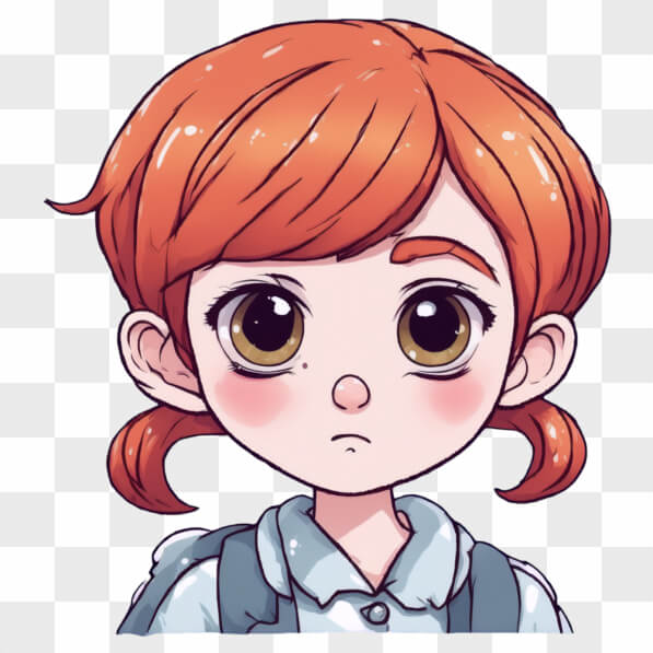 Download Stylized Illustration of a Young Girl with Orange Hair ...