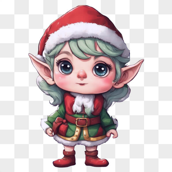 Download Cute Cartoon Elf in Holiday Attire Cartoons Online - Creative ...