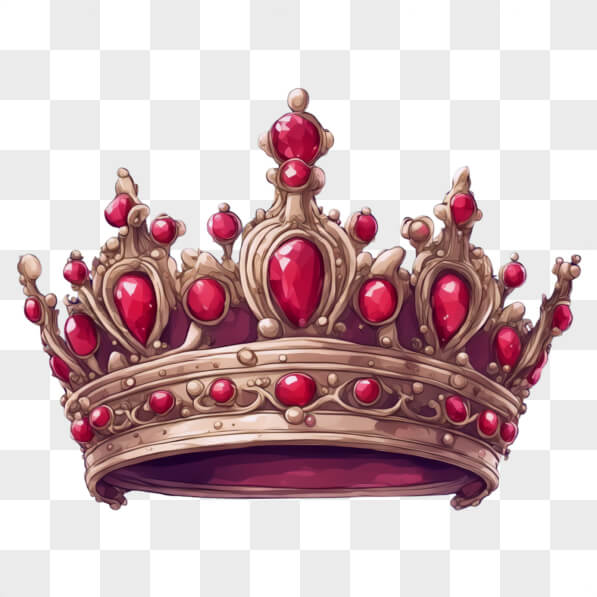 Download Ornate Crown with Red Gemstones Cartoons Online - Creative Fabrica
