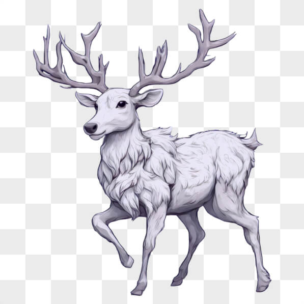 Scarica Cervo Bianco Stilizzato Cartoni animati Online - Creative Fabrica