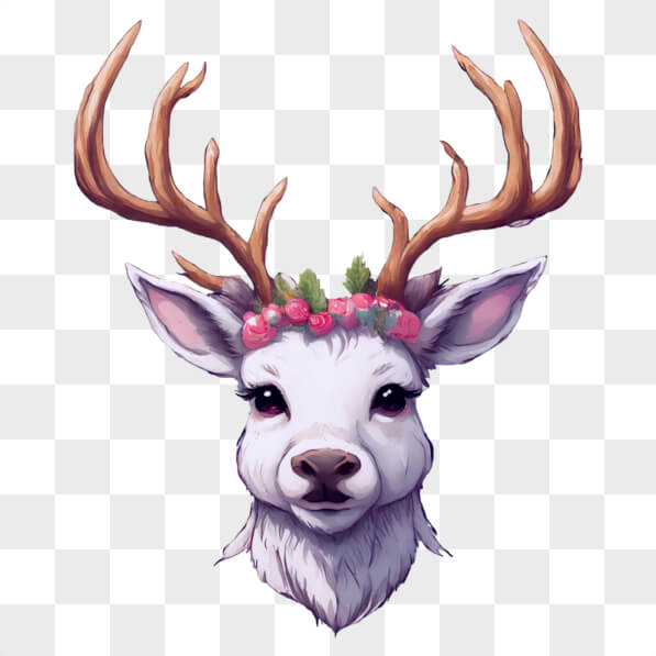 Scarica Illustrazione di cervo bizzarro con corona floreale Cartoni ...