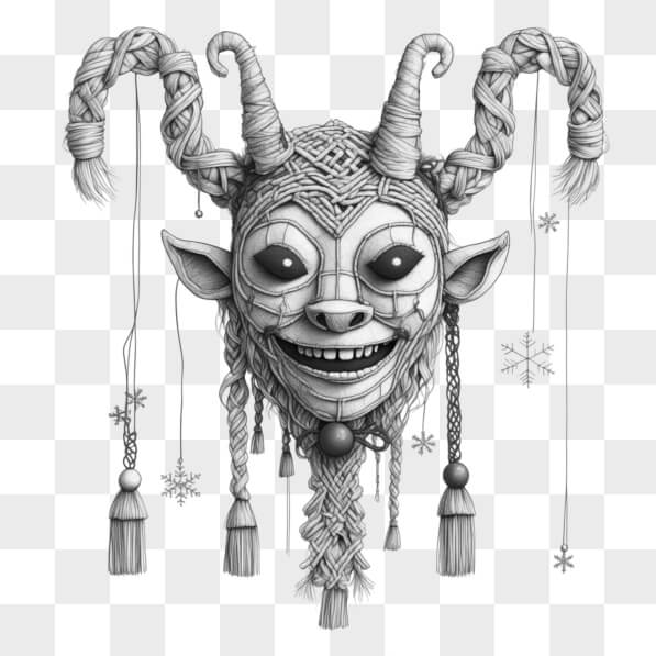 Download Intricate Fantasy Mask with Braids and Snowflakes Sketches ...