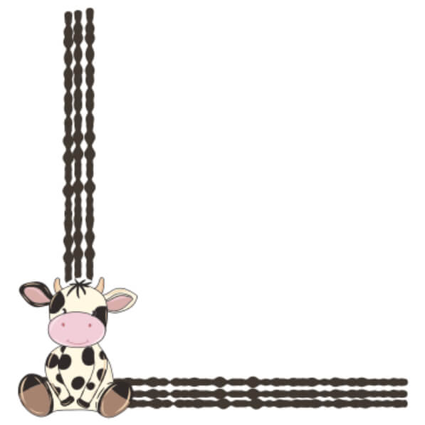 Download Playful Cow Illustration Frame Borders & Corners Online ...