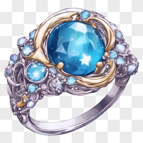 Download Elegant Blue Gemstone Ring Cartoons Online - Creative Fabrica