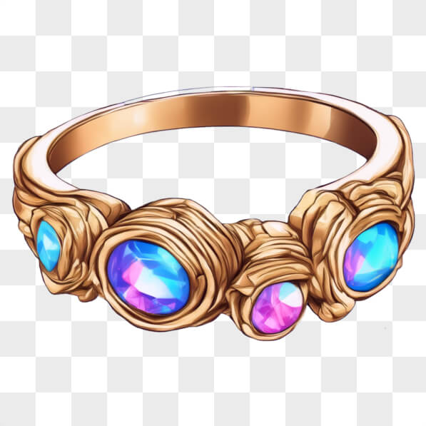 Download Elegant Gemstone Ring with Blue and Pink Stones Cartoons ...