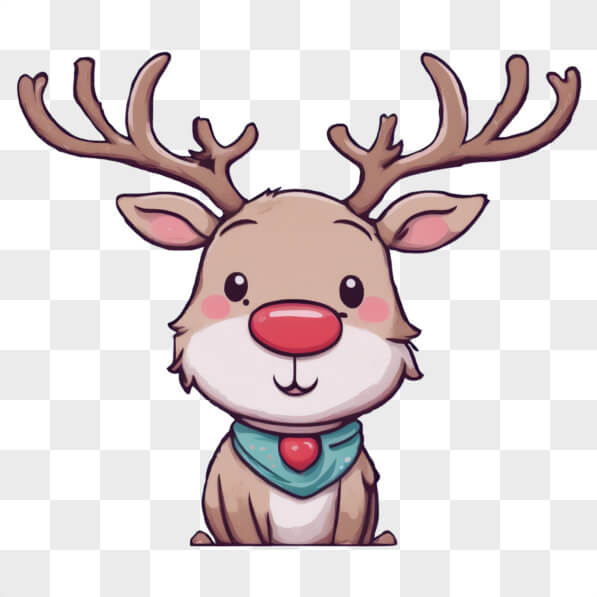 Download Cute Cartoon Reindeer with Scarf Cartoons Online - Creative ...