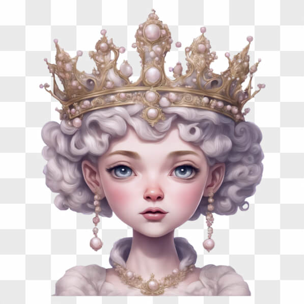 Download Stylized Portrait of a Girl with Crown Cartoons Online ...