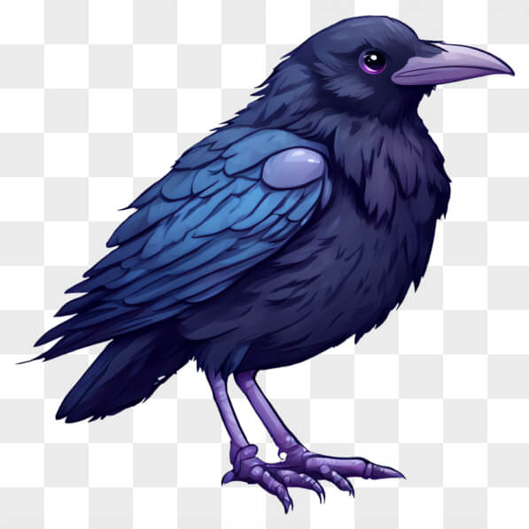 Download Stylized Raven Illustration with Blue Accents Cartoons Online ...