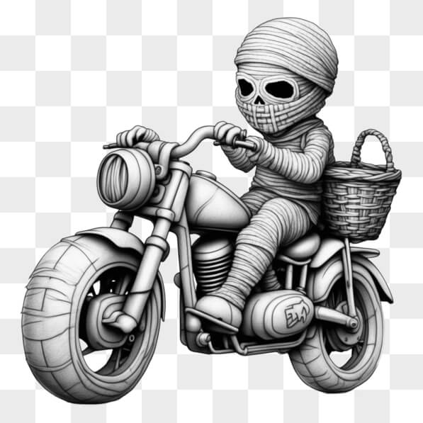 Download Whimsical Mummy Riding a Motorcycle Sketches Online - Creative ...