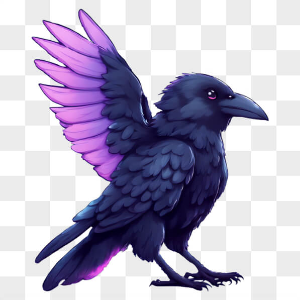 Download Whimsical Raven with Colorful Wings Cartoons Online - Creative ...