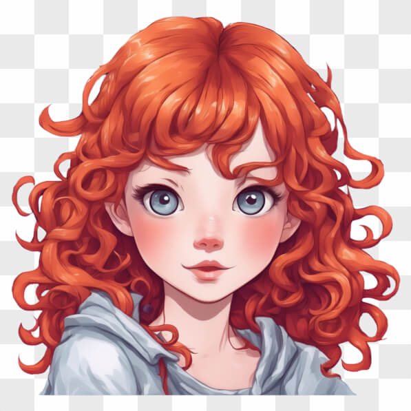 Descarga Retrato de personaje caprichoso con cabello rizado naranja Cartoons En Línea - Creative ...