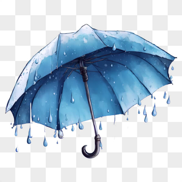 Descarga Sombrilla Azul Elegante con Gotas de Lluvia Cartoons En Línea ...