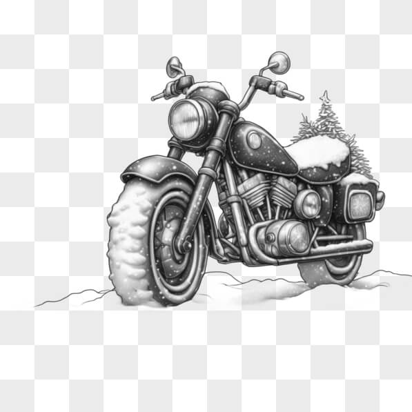 Download Vintage Motorcycle in Winter Wonderland Sketches Online ...