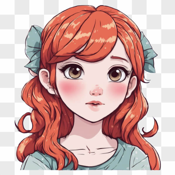 Descarga Personaje animado con cabello rojo y lazo azul Cartoons En ...