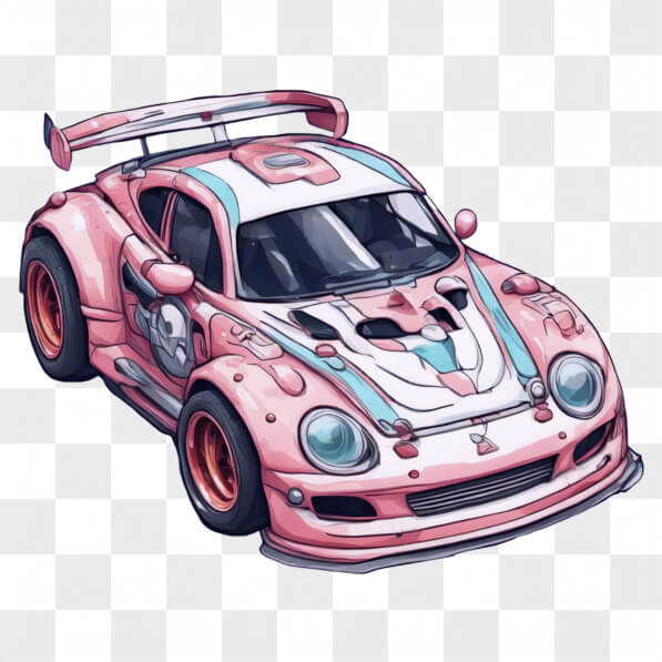 Download Stylized Pink Racing Car Cartoons Online - Creative Fabrica