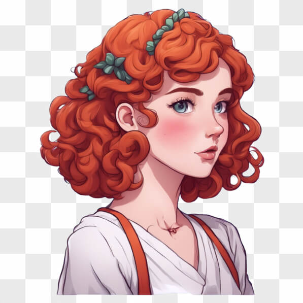 Download Illustration of a Character with Red Hair and Leaf Headband ...